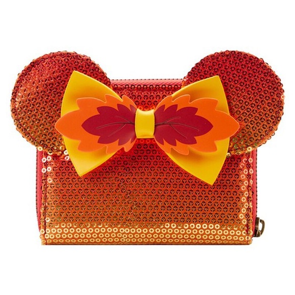 Loungefly | Bags | Loungefly Disney Fall Minnie Mouse Sequin Ombre Zip ...